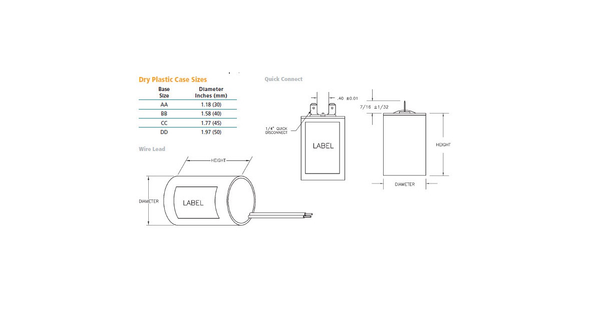 Dry Unprotected Plastic Case Capacitors | ELECTRONIC CAPACITORS ...